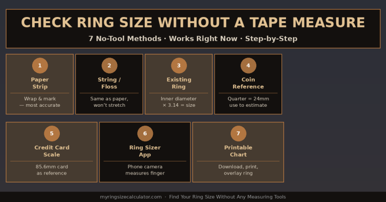 how to check ring size at home without tape measure